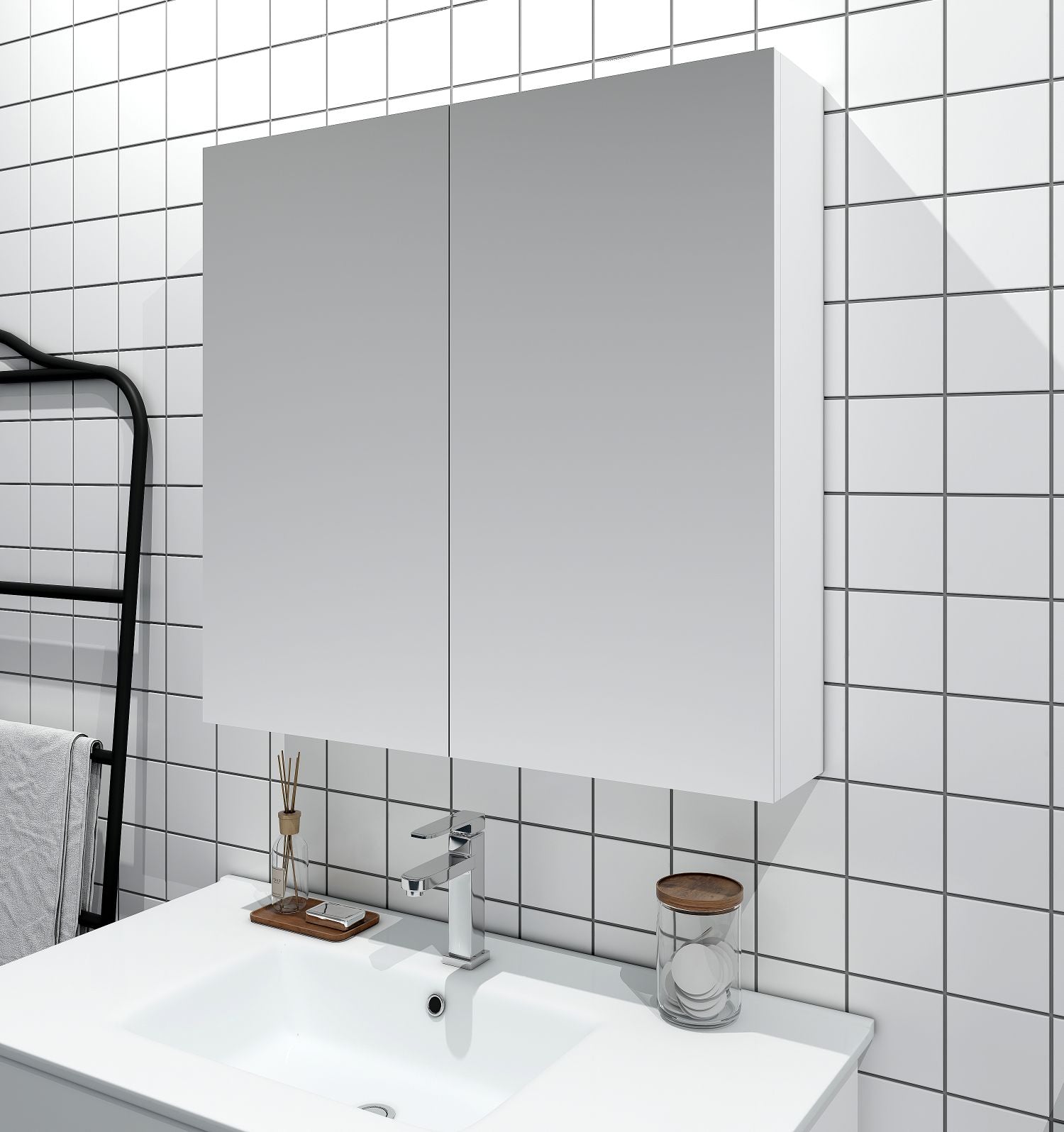 PVC Shaving Cabinet 750mm - Gloss White – Mercio