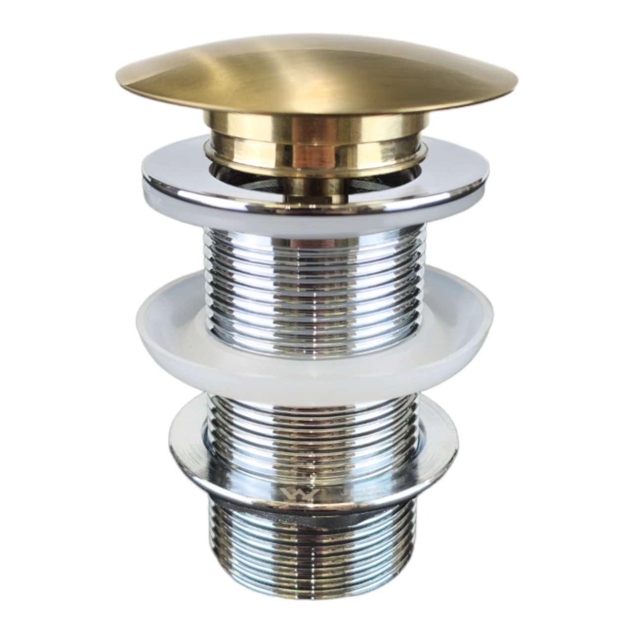 32/40mm Chrome Solid Brass Basin Pop-Up Waste with Metal Cap - Brushed ...