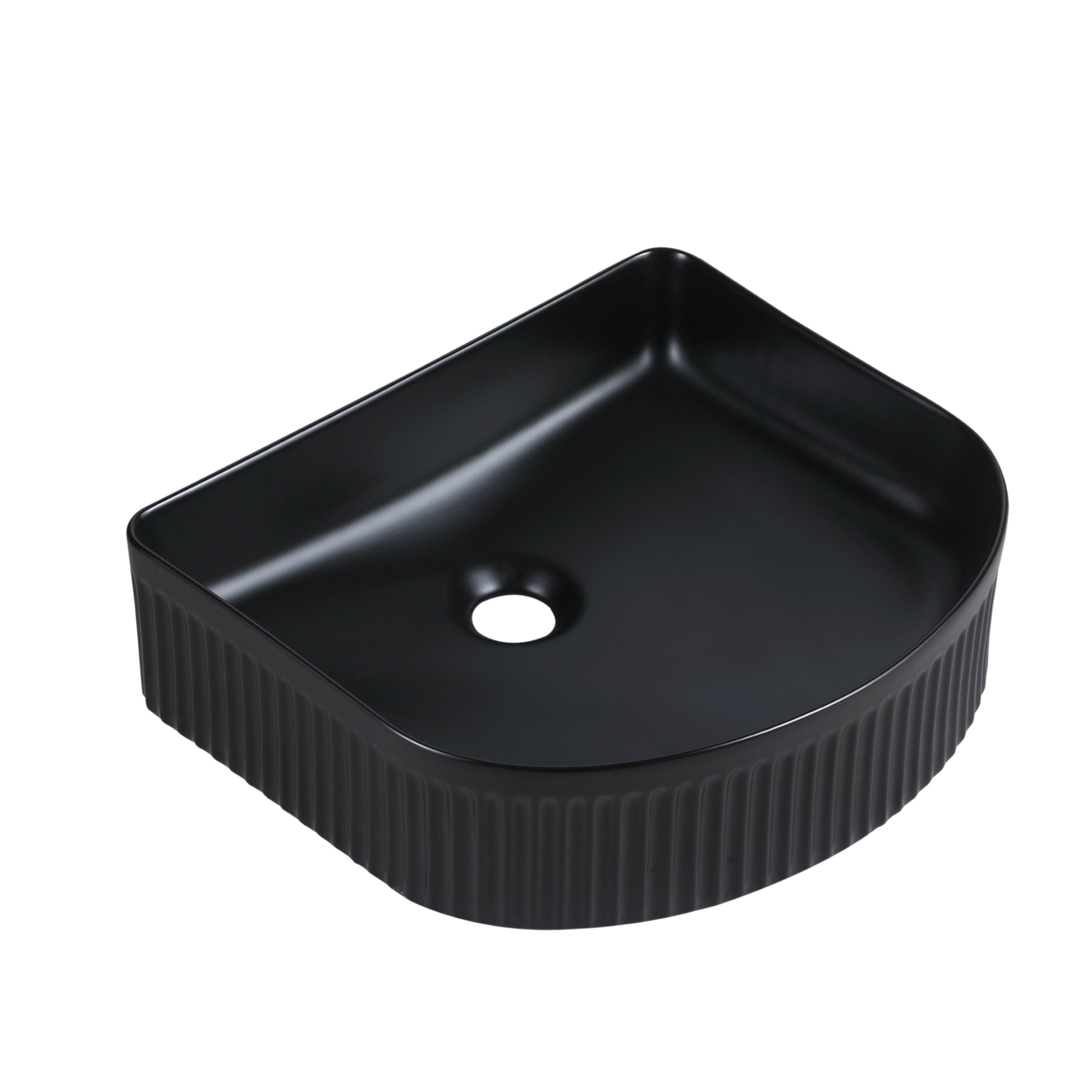 Cora 40 Counter-Top Fluted Arch Basin - Matt Black – Mercio