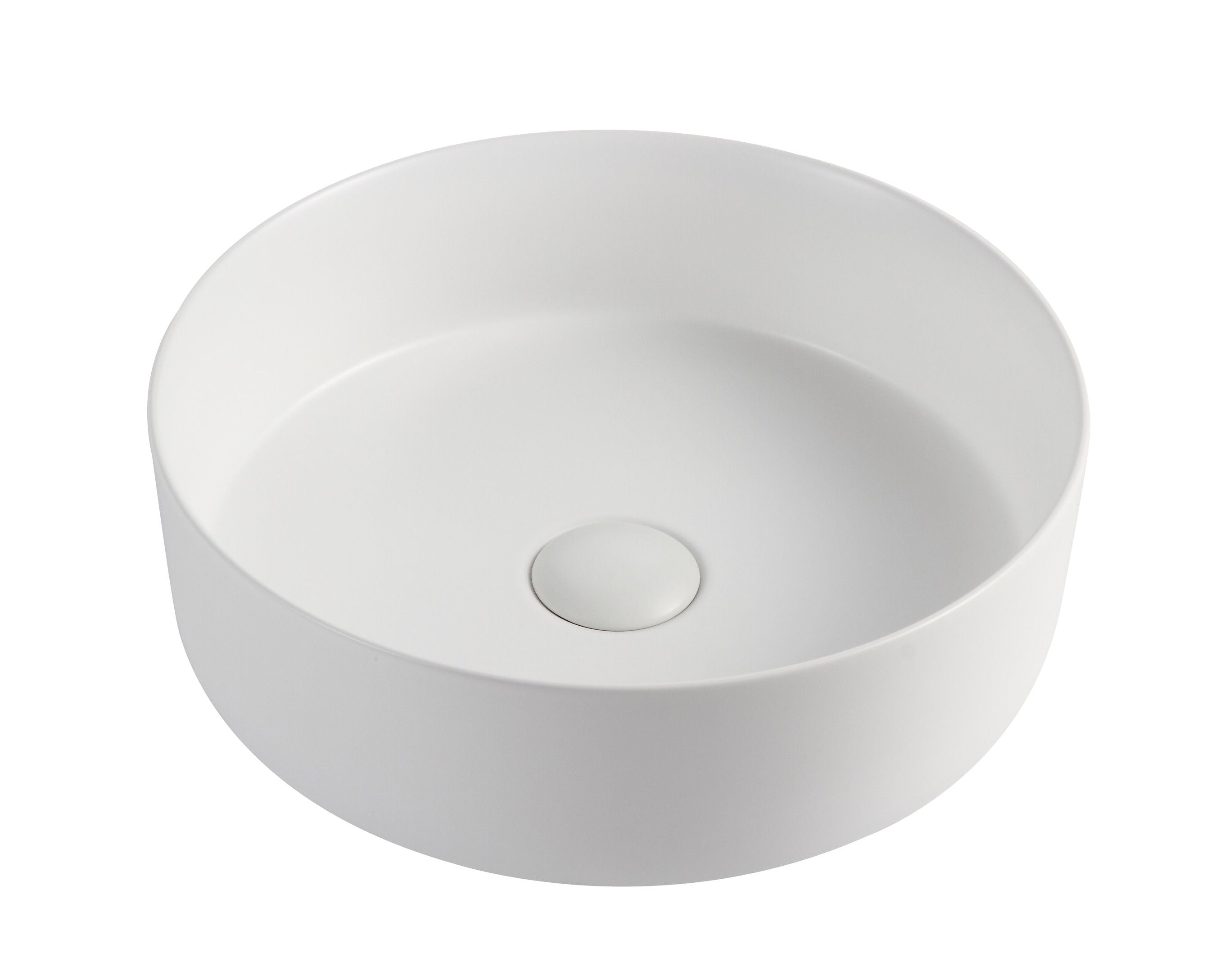 Sasso 30 Counter-top Round Basin - Matt White – Mercio