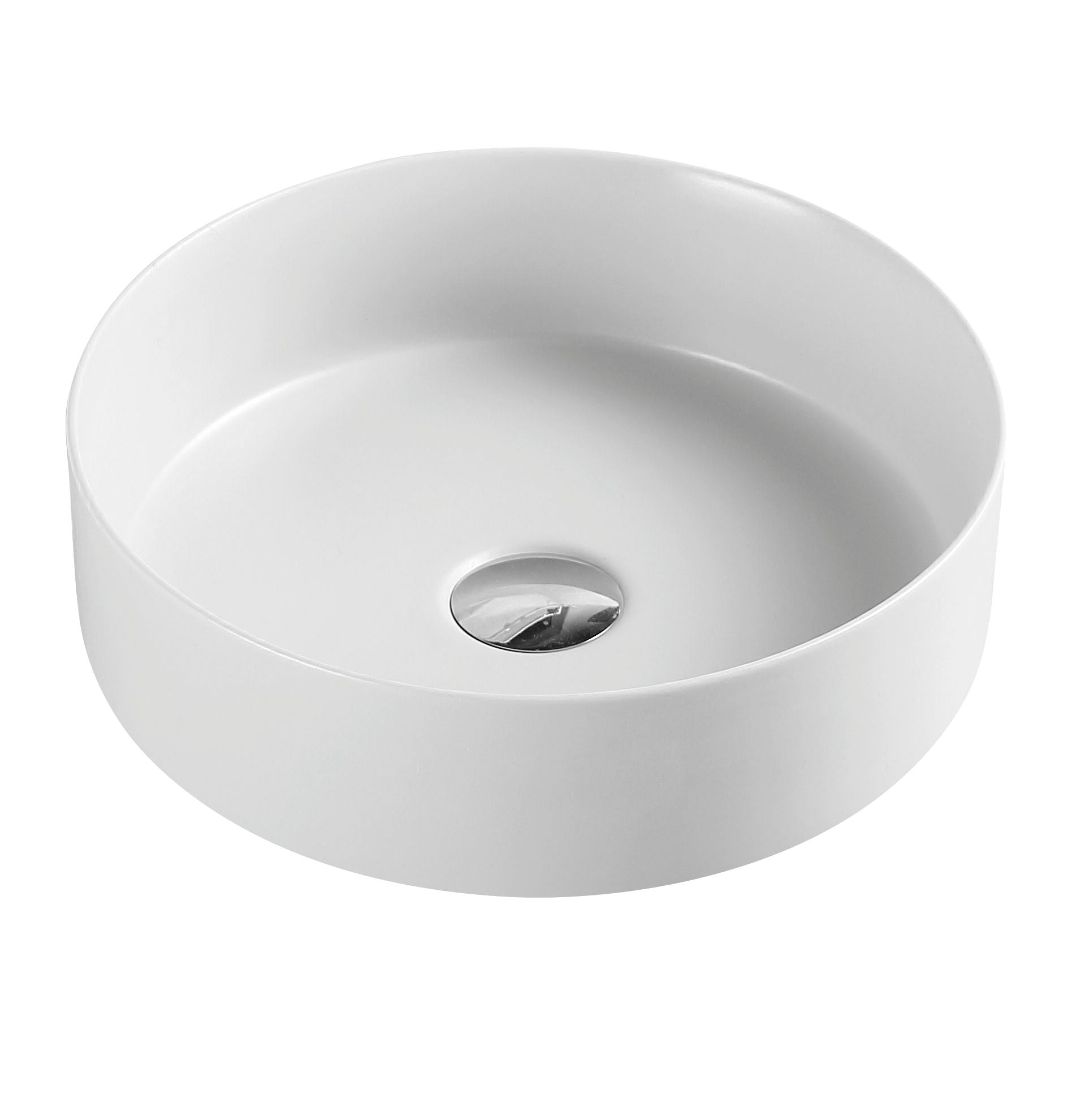 Sasso 34 Counter-top Round Basin - Matt White – Mercio